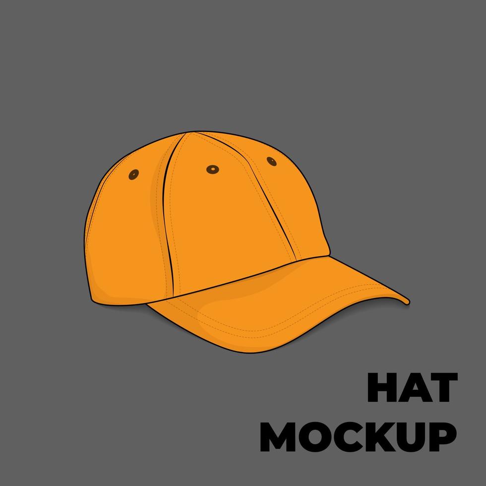Diseño De Plantilla De Gorra Amarilla Con Gorra De Visera Para Diseño De Plantilla De Producto