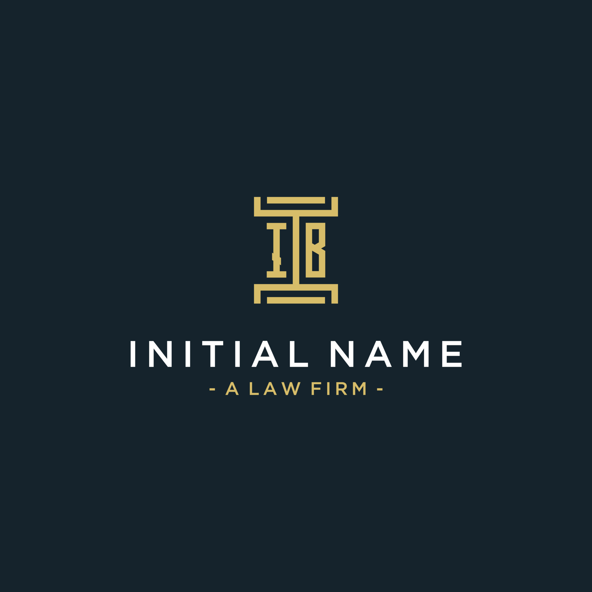 IB initial logo monogram design for legal, lawyer, attorney and law firm vector 11389300 Vector ...
