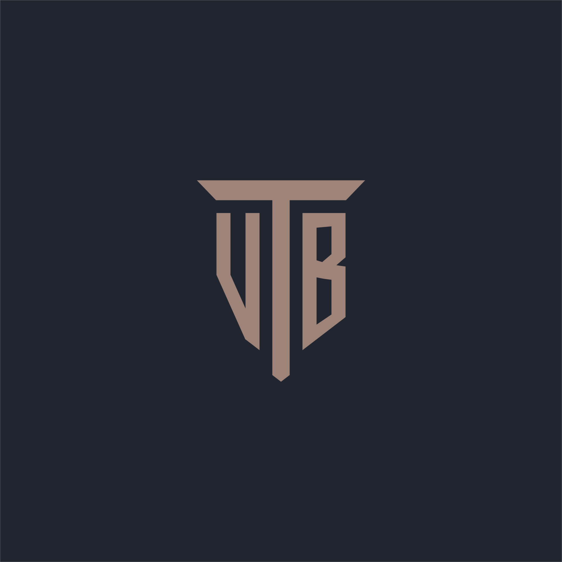 VB initial logo monogram with pillar icon design 11390865 Vector Art at ...