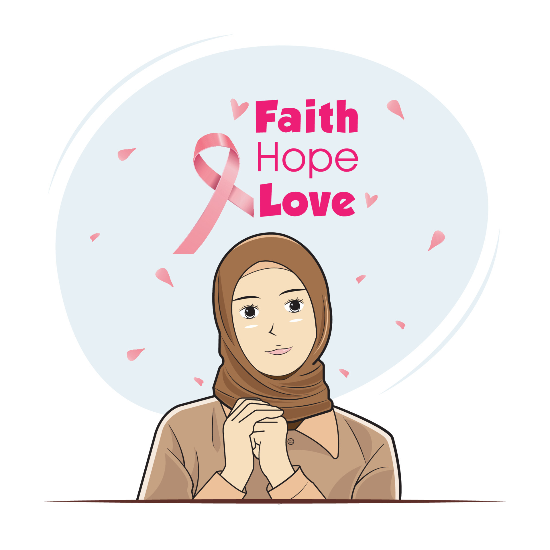 Breast cancer awareness month with hopeful expression concept 03 vector ... Breast cancer awareness month with hopeful expression concept 03 vector ...