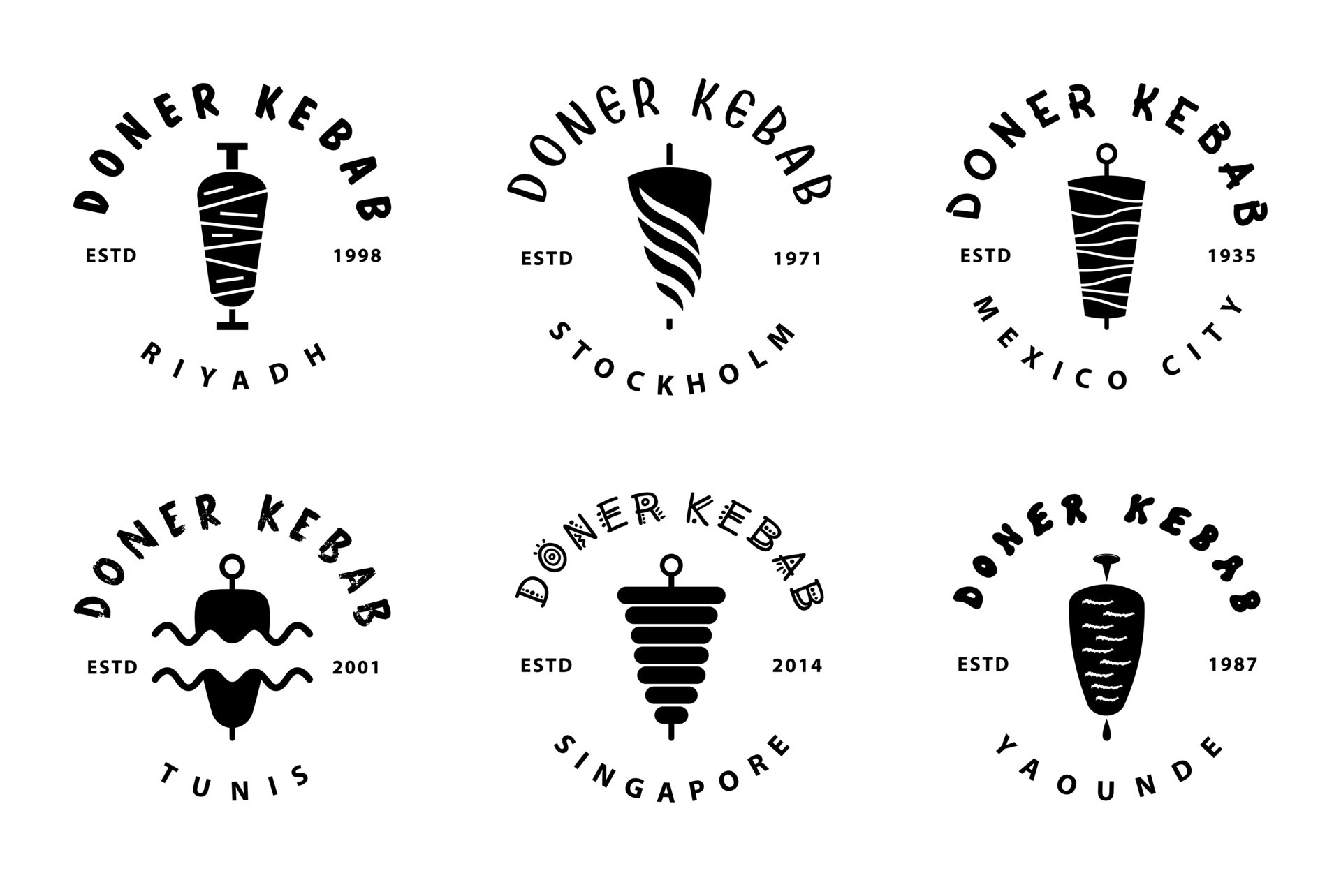 Doner Kebab big set collection. 11395200 Vector Art at Vecteezy