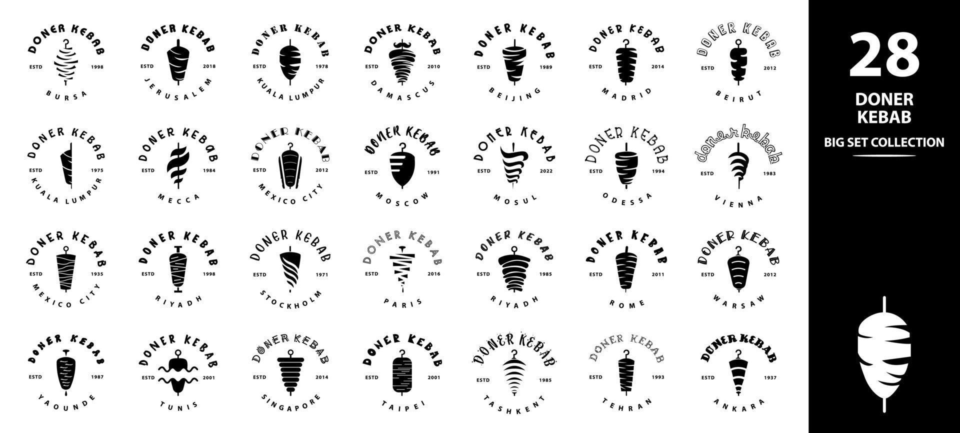 Doner Kebab big set collection. 11395208 Vector Art at Vecteezy