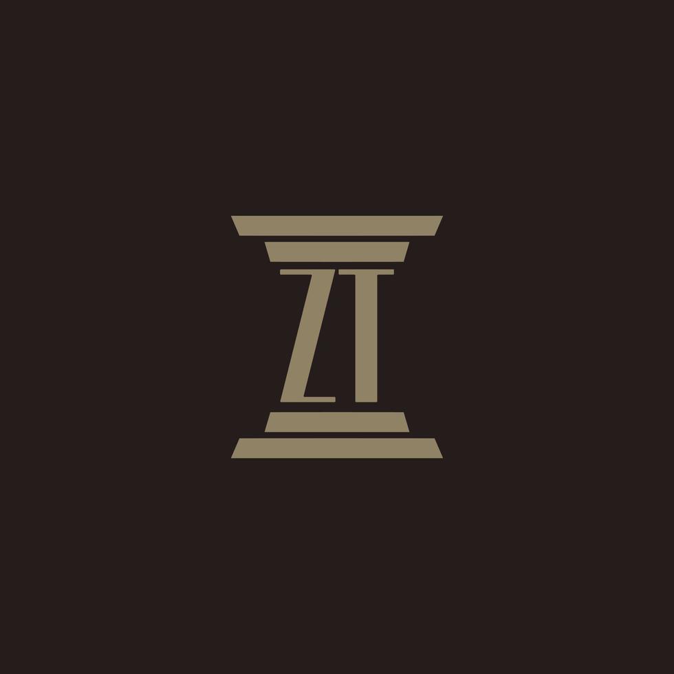 ZT monogram initial logo for lawfirm with pillar design 11397451 Vector ... ZT monogram initial logo for lawfirm with pillar design 11397451 Vector ...