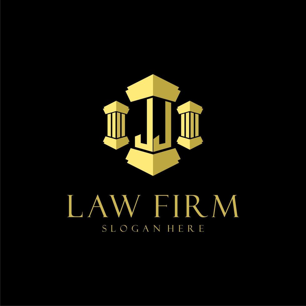 JJ initial monogram logo for lawfirm with pillar design 11398237 Vector Art at Vecteezy