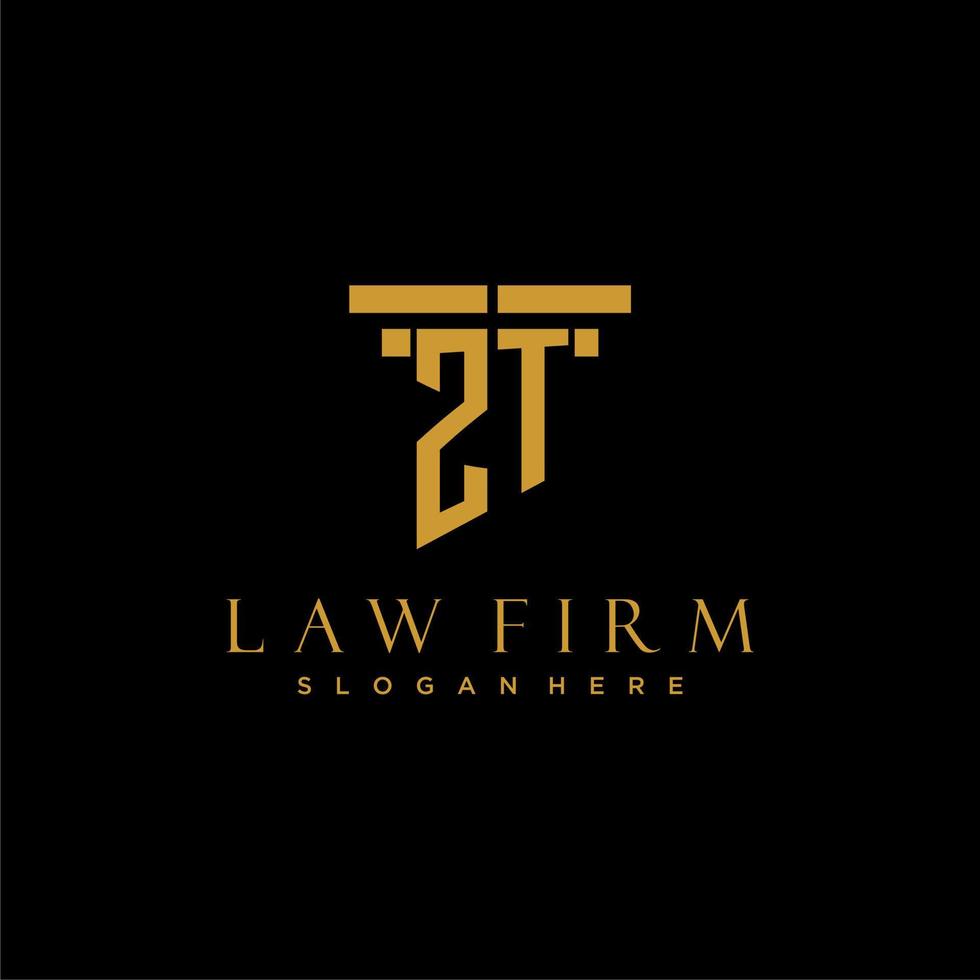 ZT monogram initial logo for lawfirm with pillar design 11399899 Vector ... ZT monogram initial logo for lawfirm with pillar design 11399899 Vector ...
