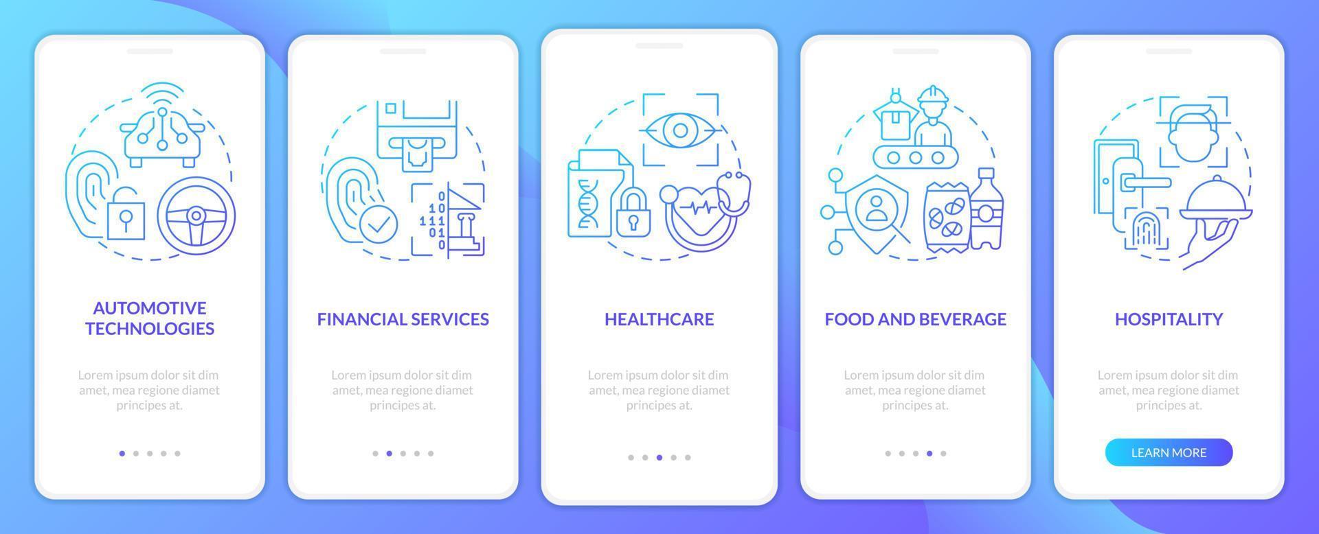 Biometric Technology Using Blue Gradient Onboarding Mobile App Screen