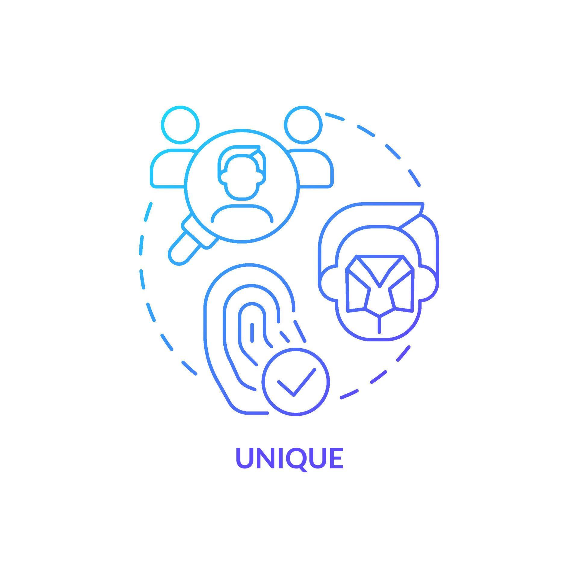 Unique Blue Gradient Concept Icon Biometric Data Benefit Abstract Idea