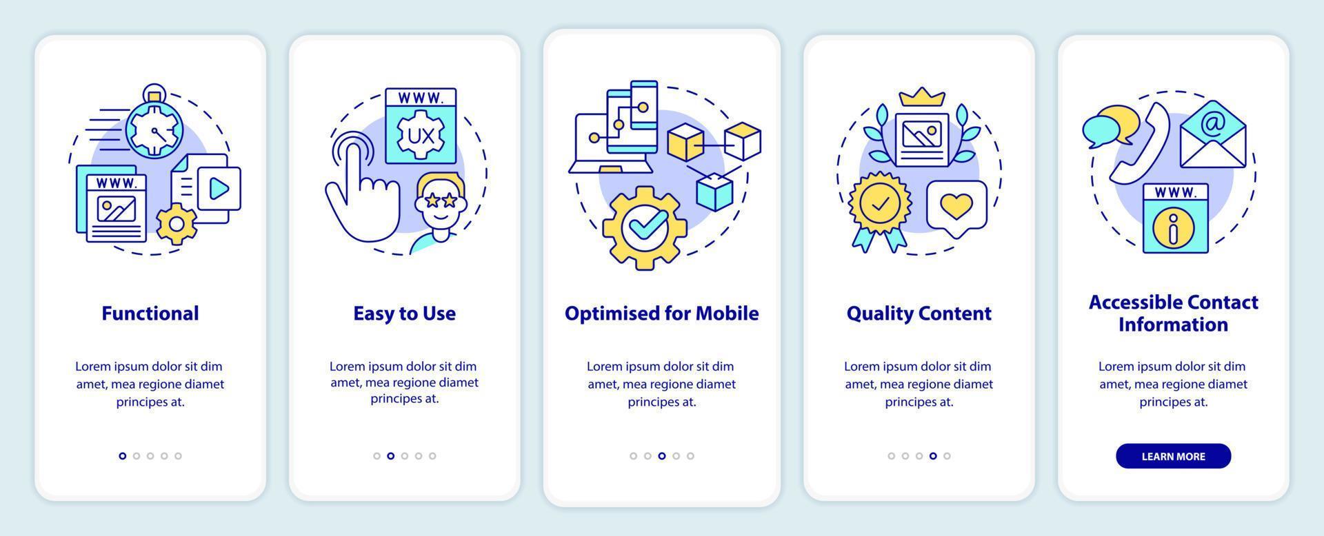 Qualities Of Good Website Onboarding Mobile App Screen Easy To Use