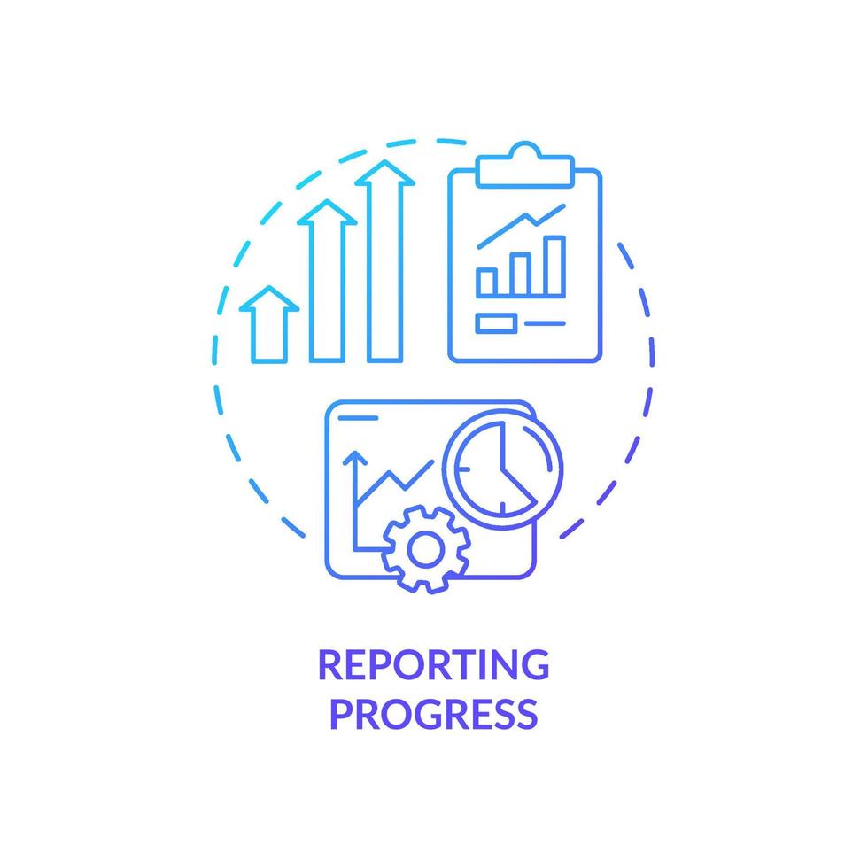 Reporting Progress Blue Gradient Concept Icon Business Analyst Responsibility Abstract Idea