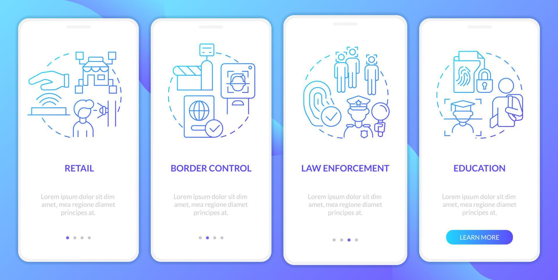 Biometric Technology Implementation Blue Gradient Onboarding Mobile App Screen Walkthrough 4