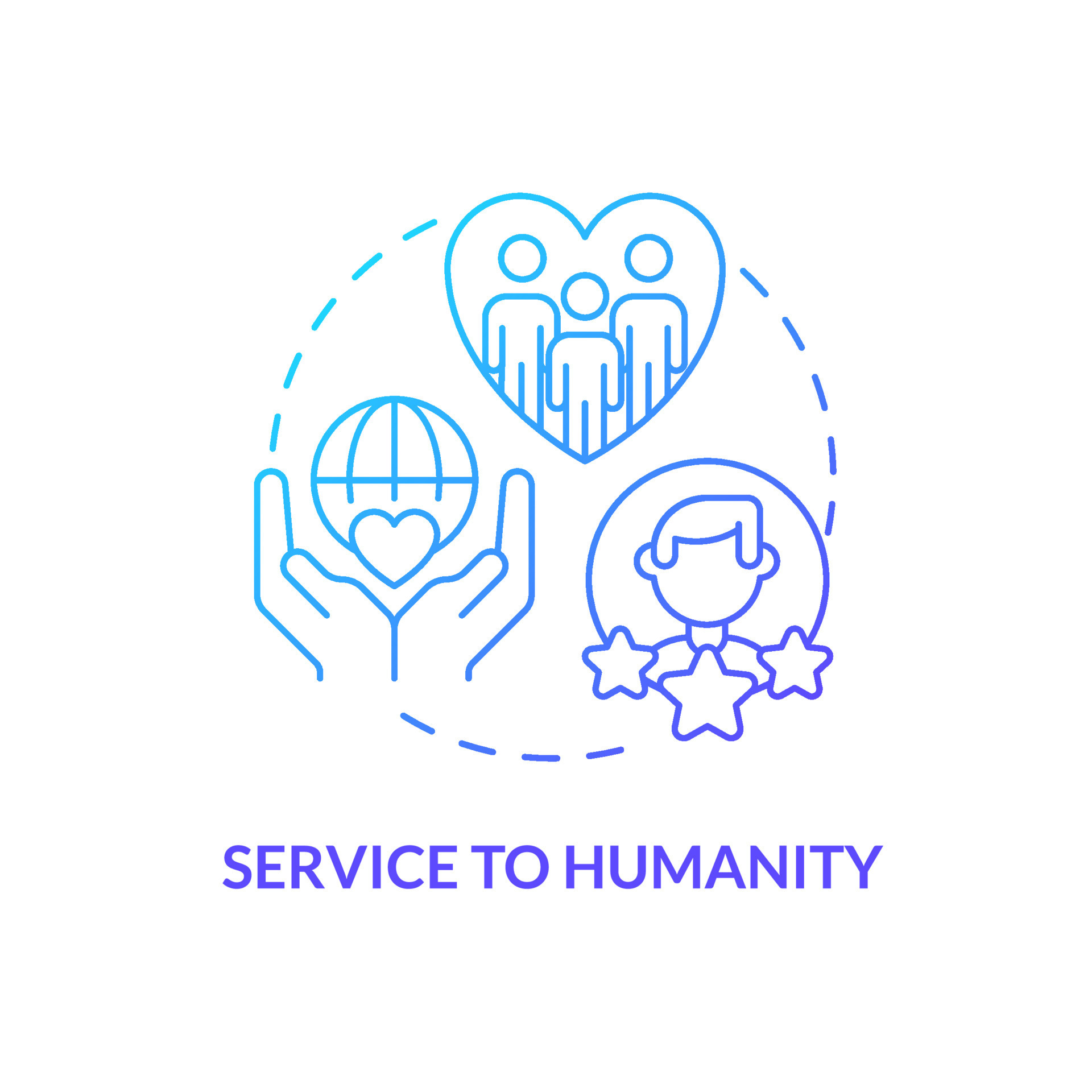 Service to humanity blue gradient concept icon. Organizational culture ... Service to humanity blue gradient concept icon. Organizational culture ...