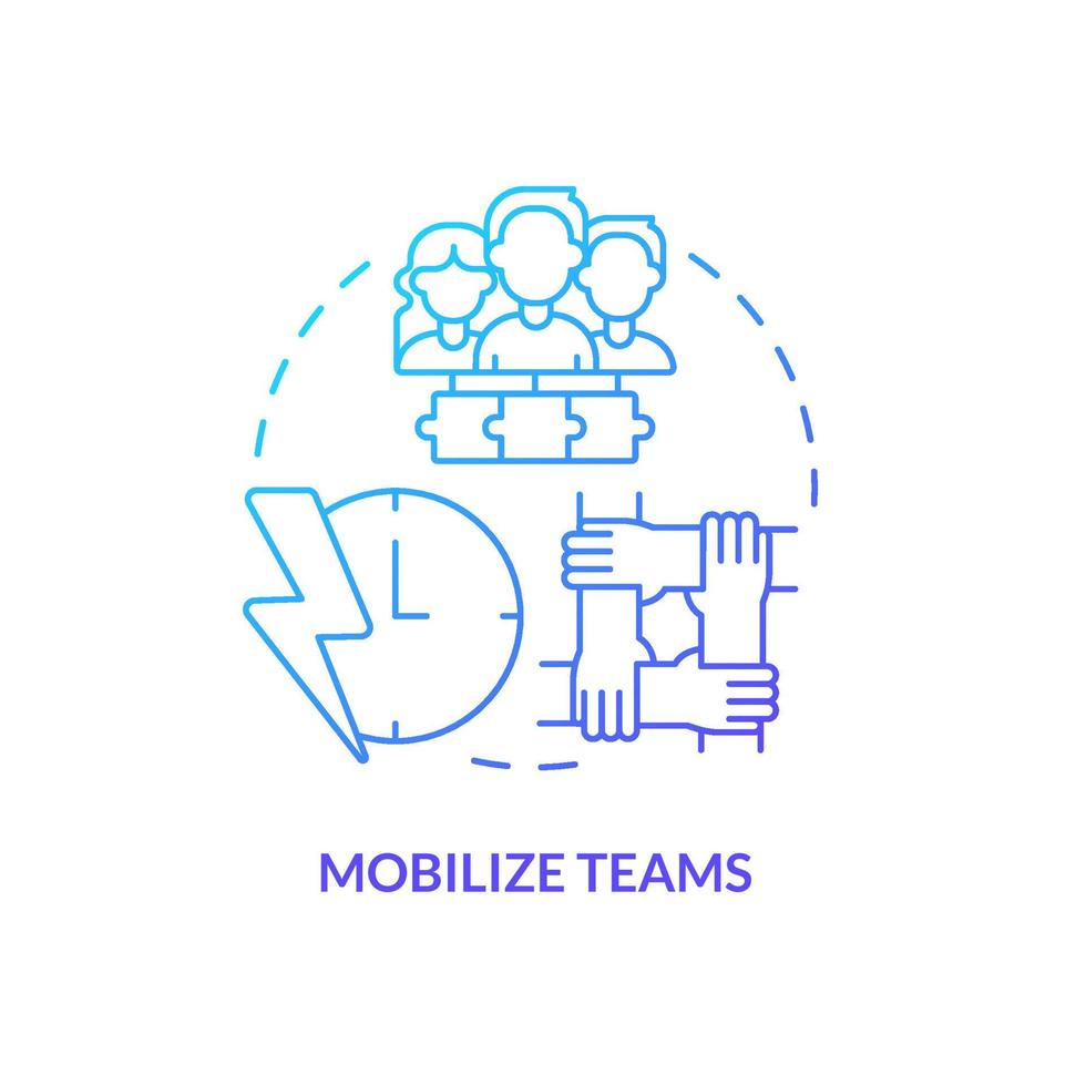 Mobilize Teams Blue Gradient Concept Icon Productive Cooperative Work Supply Chain Priority