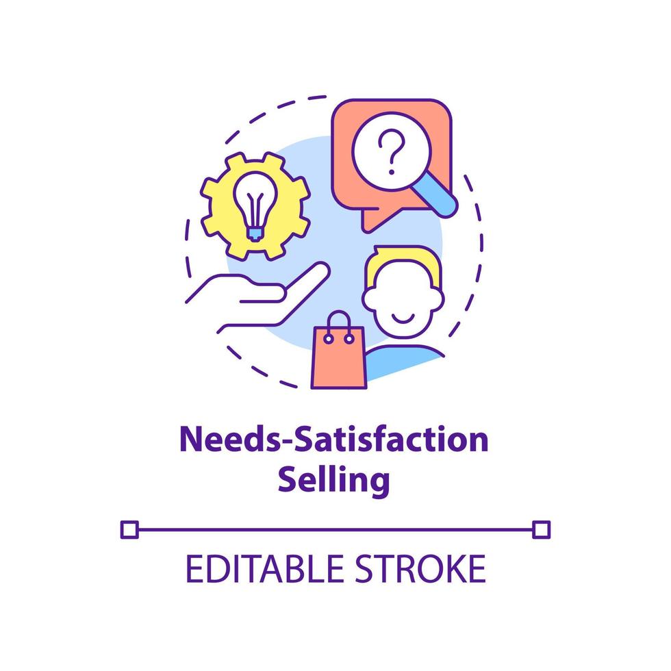 Needs-satisfaction selling concept icon. Successful sales strategy abstract idea thin line ...
