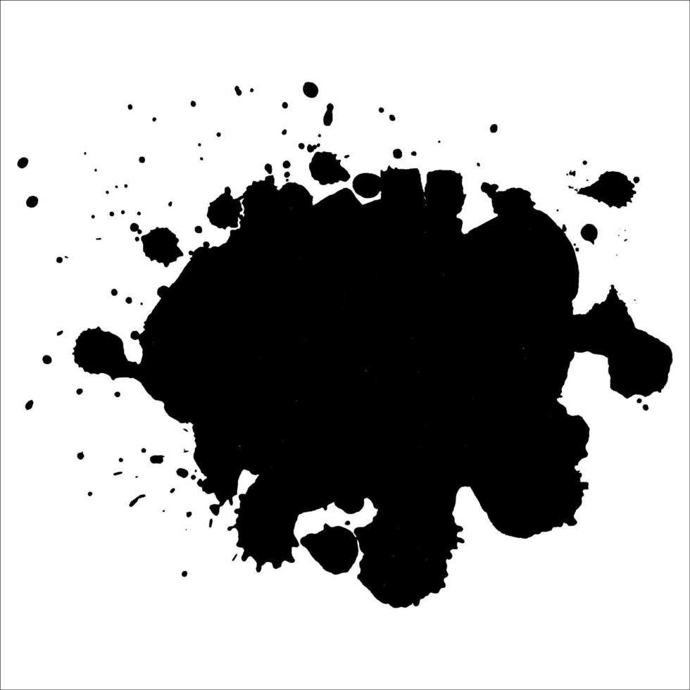Abstract black ink splash. Vector illustration. Grunge texture for ...