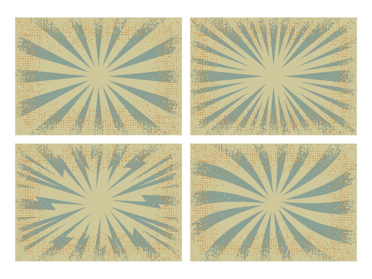 Set Of Retro Grunge Sunburst Background Vector Illustration 11411129
