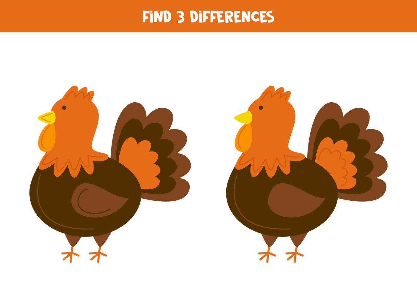 Find three differences between two cartoon turkeys. 11411538 Vector Art ... Find three differences between two cartoon turkeys. 11411538 Vector Art ...