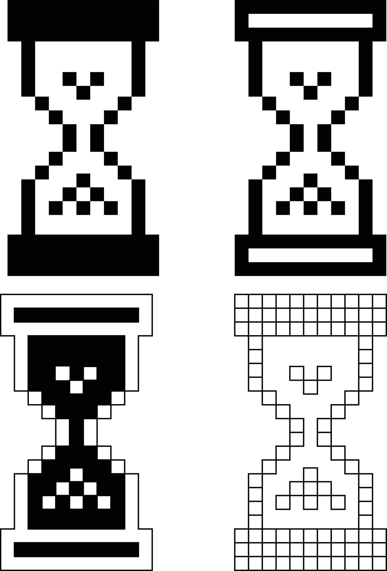 sand glass pixel clock icon on white background. sand clock sign ...