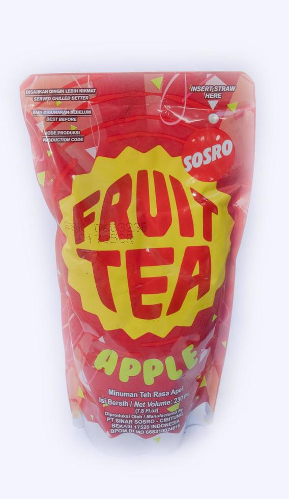 Sidoarjo, Jawa timur, Indonesia, 2022 - Sosro brand refill fruit tea drink with apple flavor ...