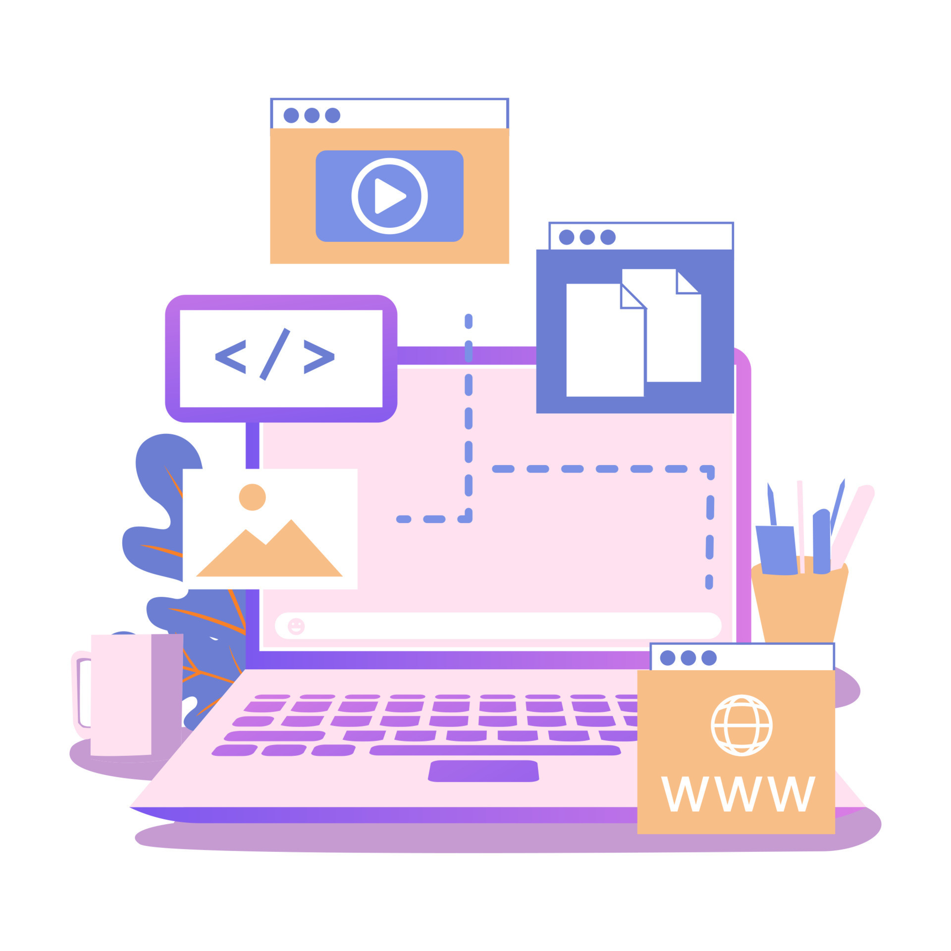 Cms Development Flat Style Illustration Vector Design 11414207 Vector Art At Vecteezy