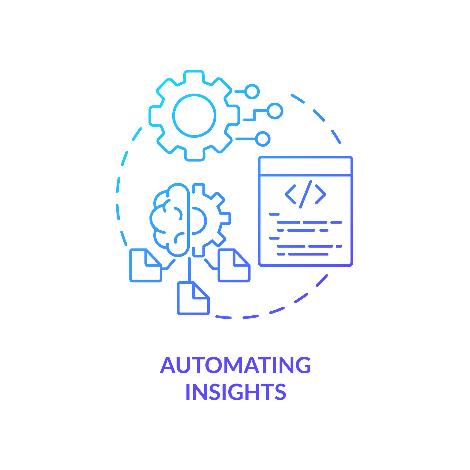 Automating insights blue gradient concept icon. Advanced analytics ... Automating insights blue gradient concept icon. Advanced analytics ...