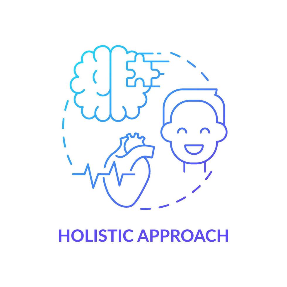 Holistic approach blue gradient concept icon. Complex patient treatment ... Holistic approach blue gradient concept icon. Complex patient treatment ...