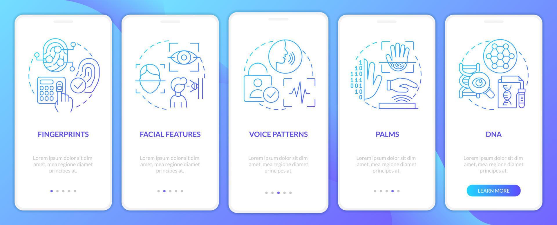 Biometric Technology Blue Gradient Onboarding Mobile App Screen