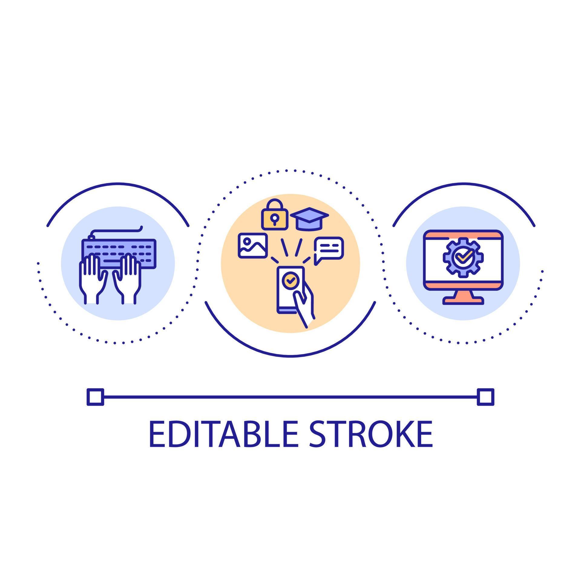 Learn Digital Literacy Skills Loop Concept Icon Distance Education Abstract Idea Thin Line