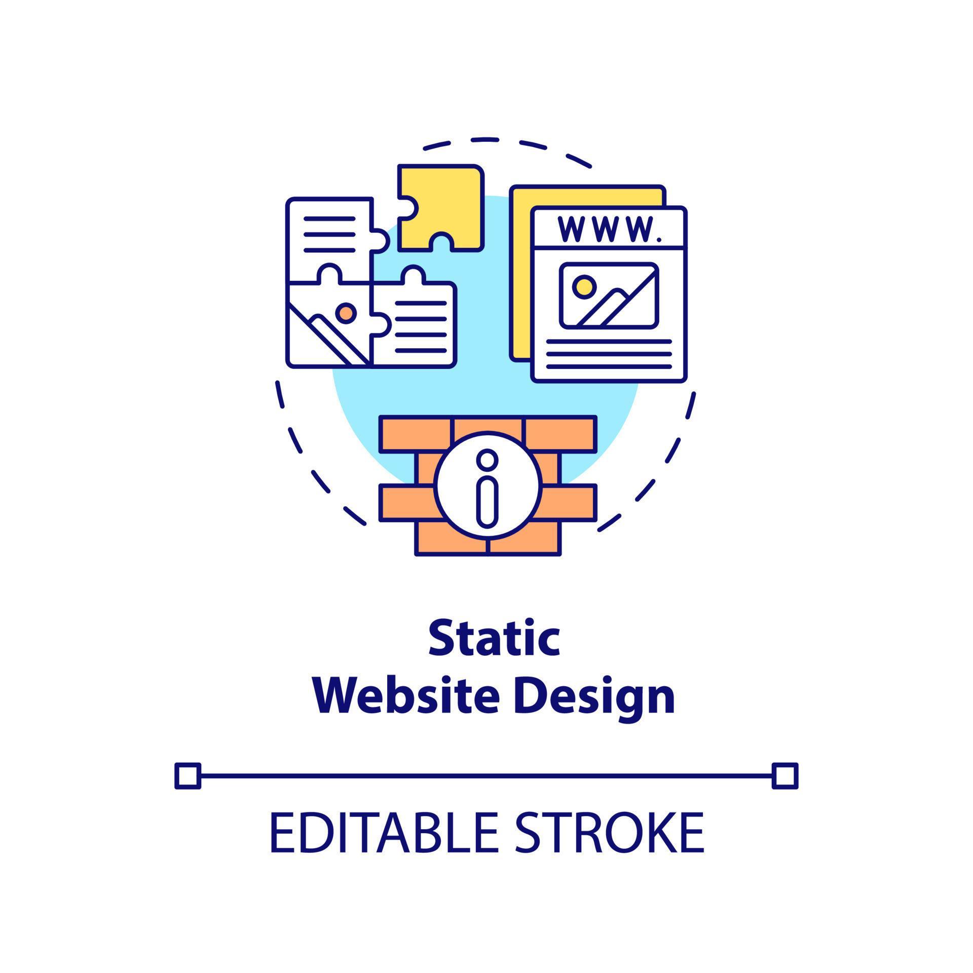 Static website design concept icon. Web designing type abstract idea thin line illustration ...