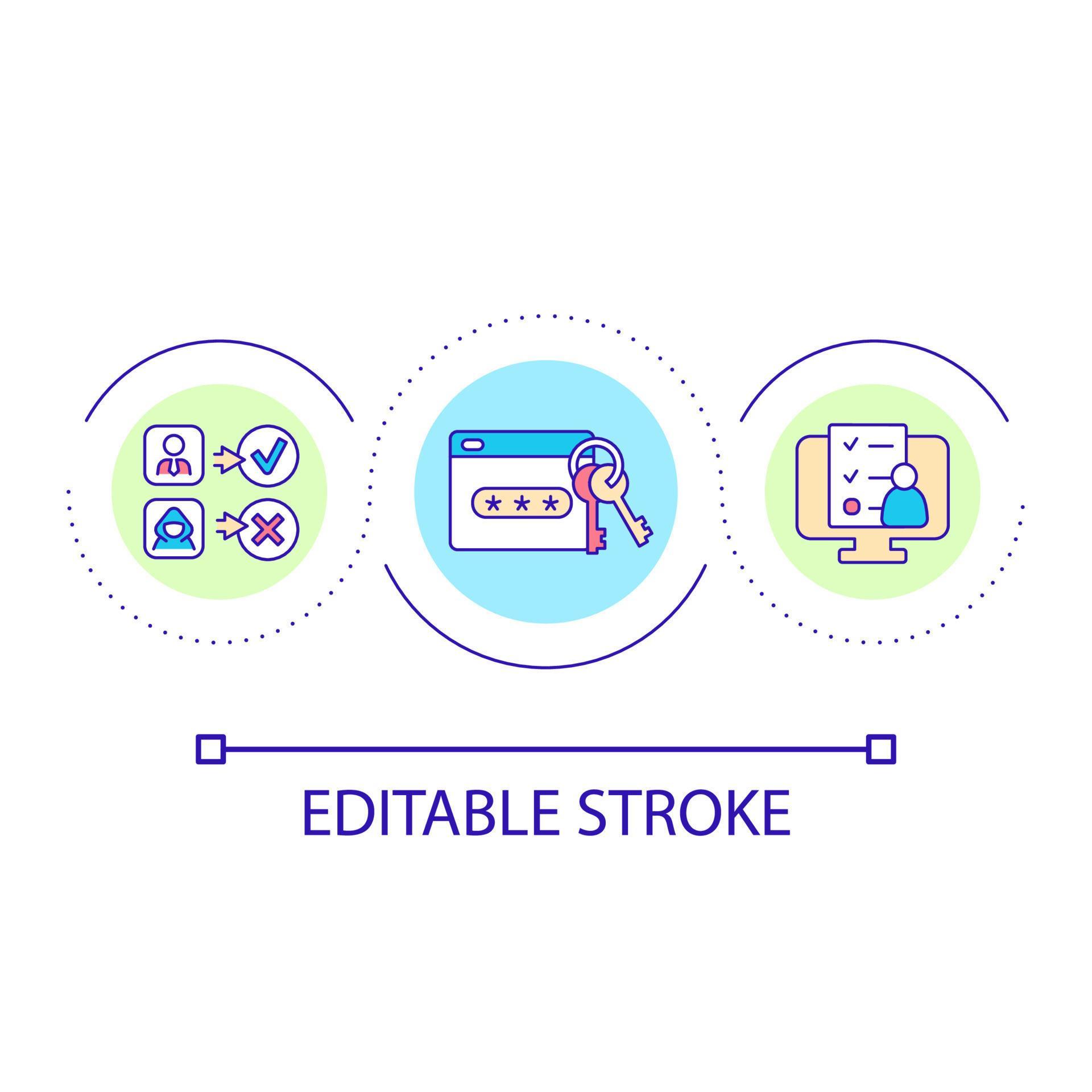 Protect Online Account From Hacker Loop Concept Icon Sensitive Data Security Anti Scam