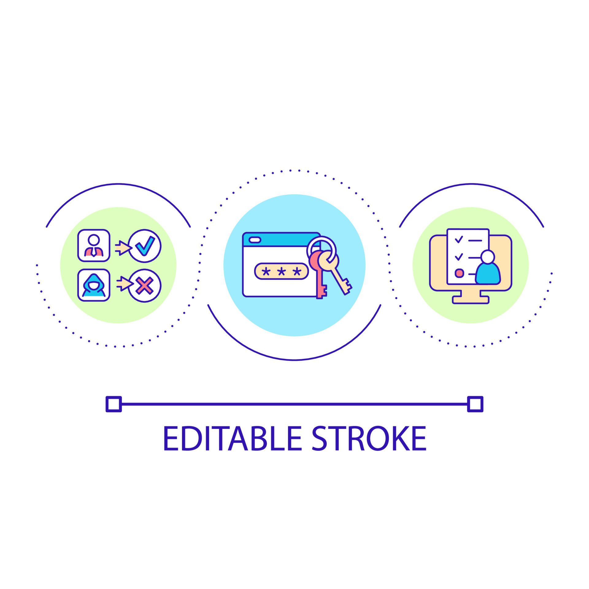 Protect Online Account From Hacker Loop Concept Icon Sensitive Data Security Anti Scam