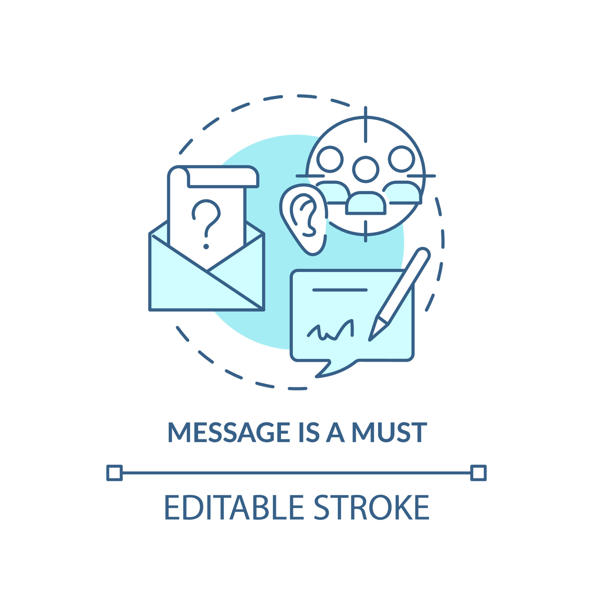 Message Is Must Turquoise Concept Icon Communication Characteristic Abstract Idea Thin Line