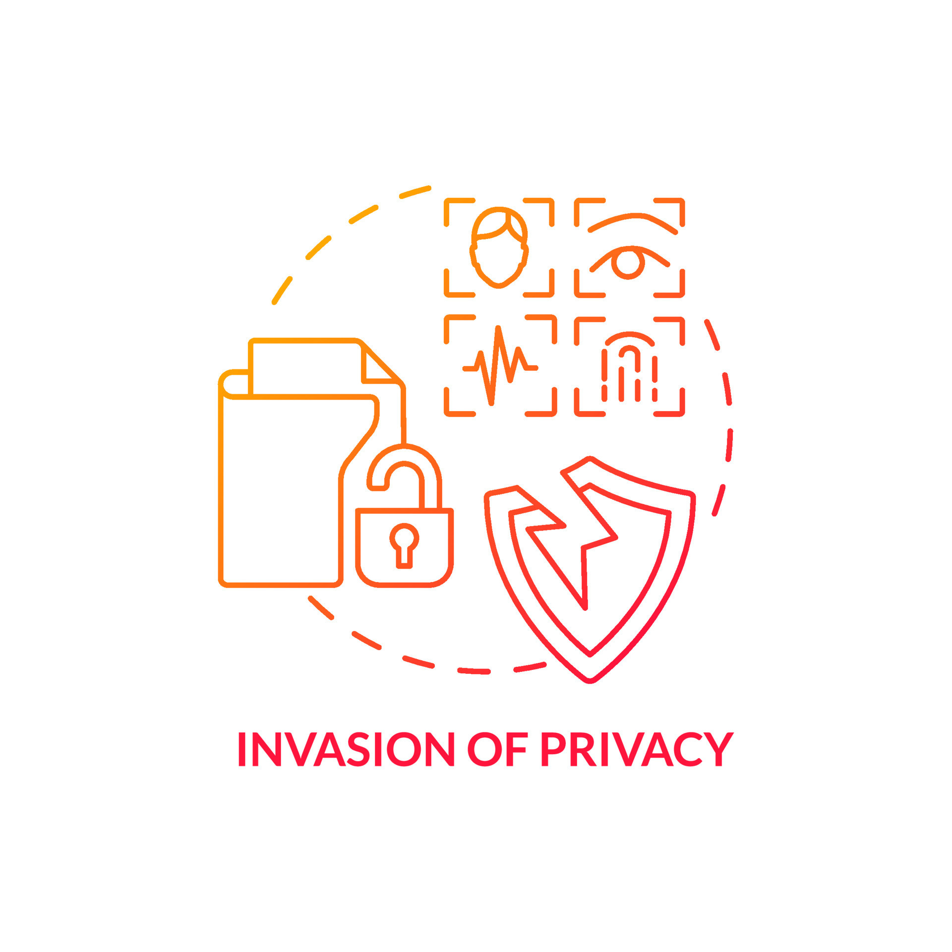 Invasion Of Privacy Red Gradient Concept Icon Biometric Authentication Problem Abstract Idea