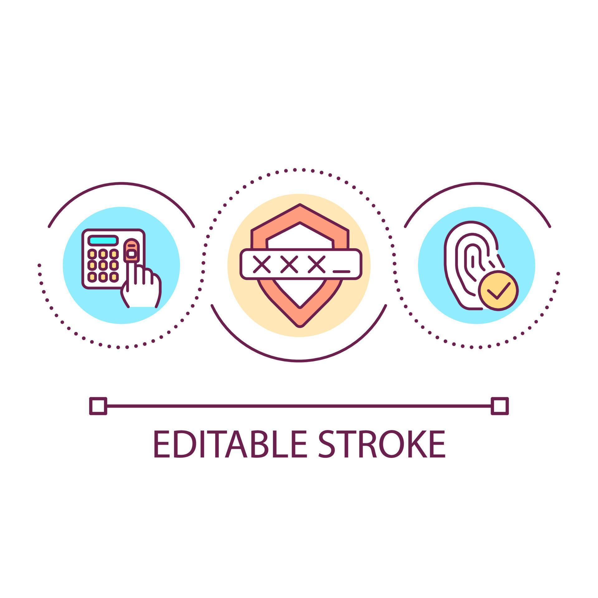Biometric Password Loop Concept Icon Fingerprint Scanner Abstract Idea