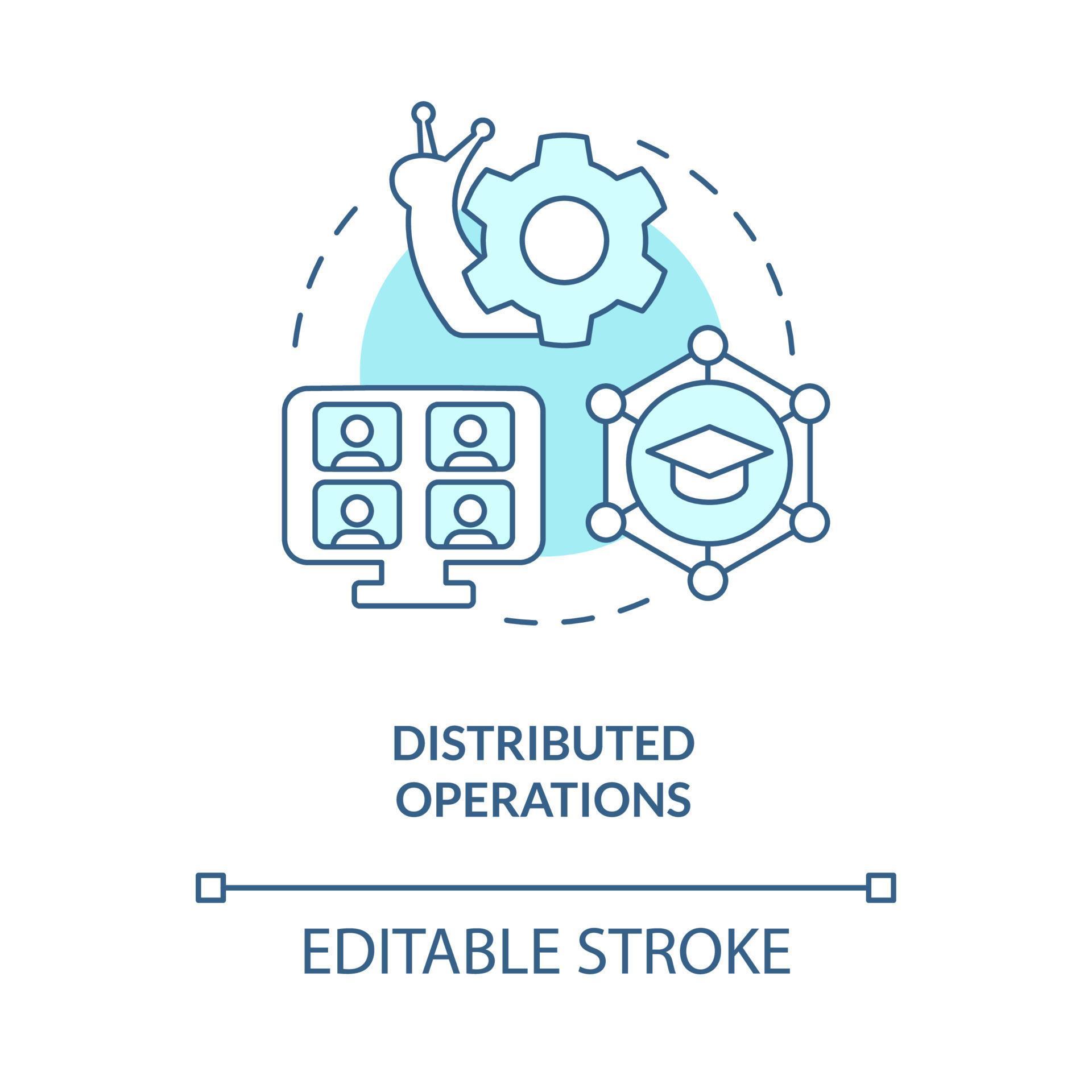 Distributed operations turquoise concept icon. Difficult to adapt ...