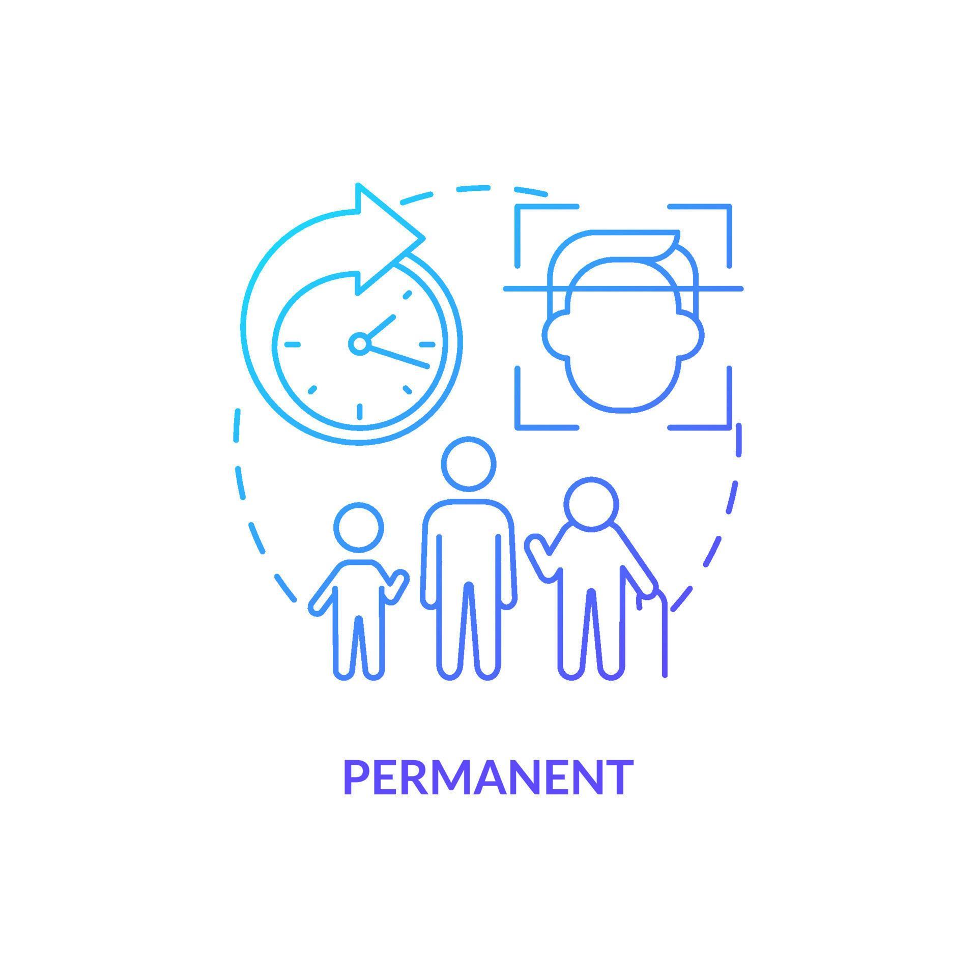 Permanent Blue Gradient Concept Icon Biometric Data Advantage Abstract