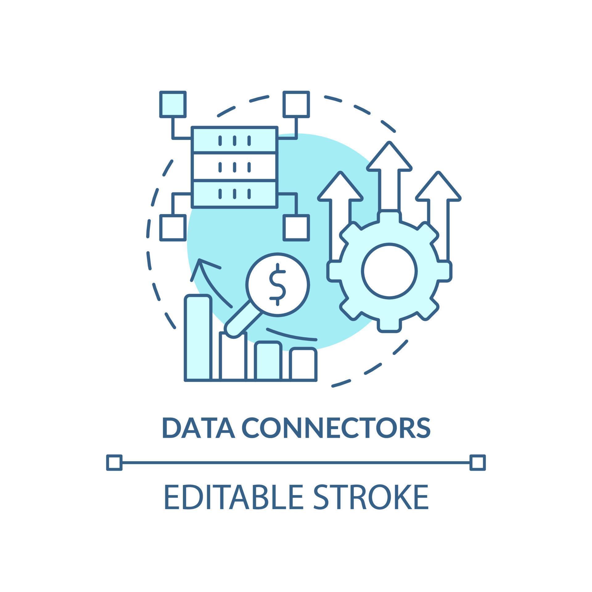 Data connectors turquoise concept icon. Sales tool abstract idea thin ...