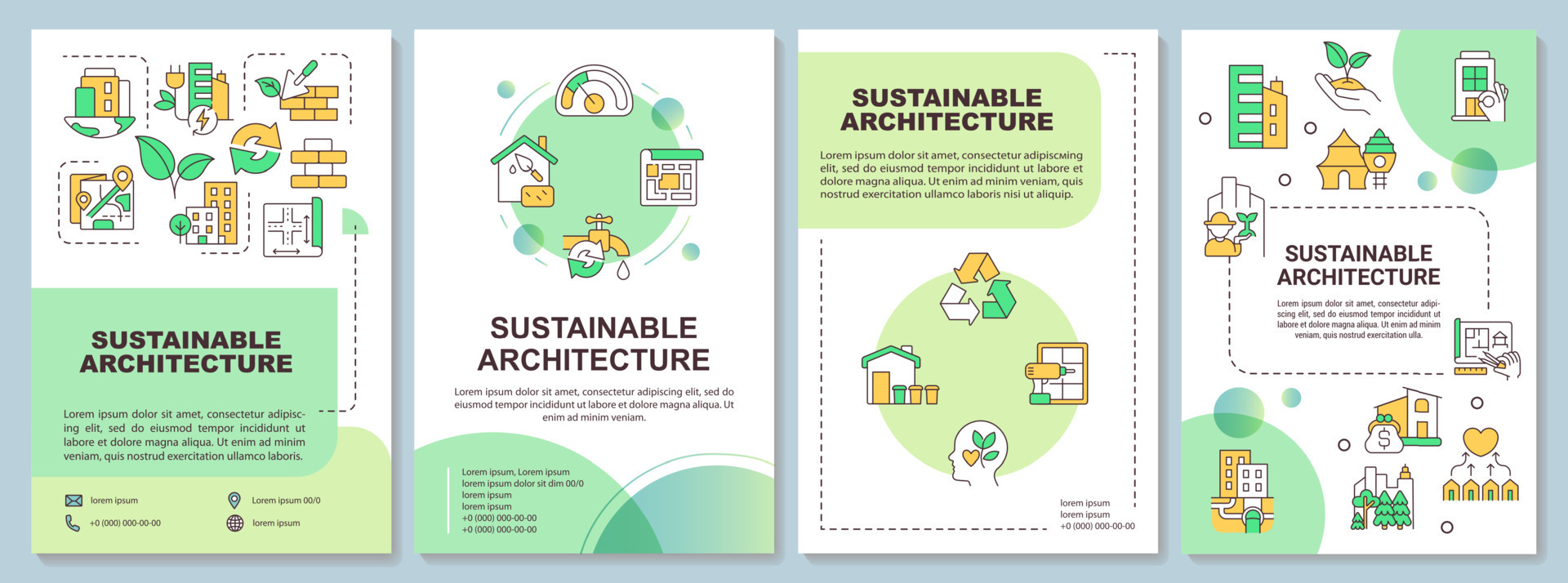 Green architecture brochure template. Sustainable sources of energy ...