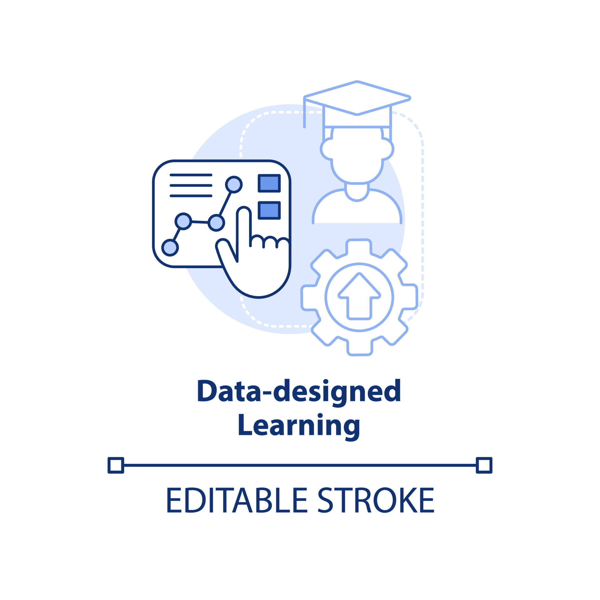 Data Designed Learning Light Blue Concept Icon Trend In Skill Development Abstract Idea Thin