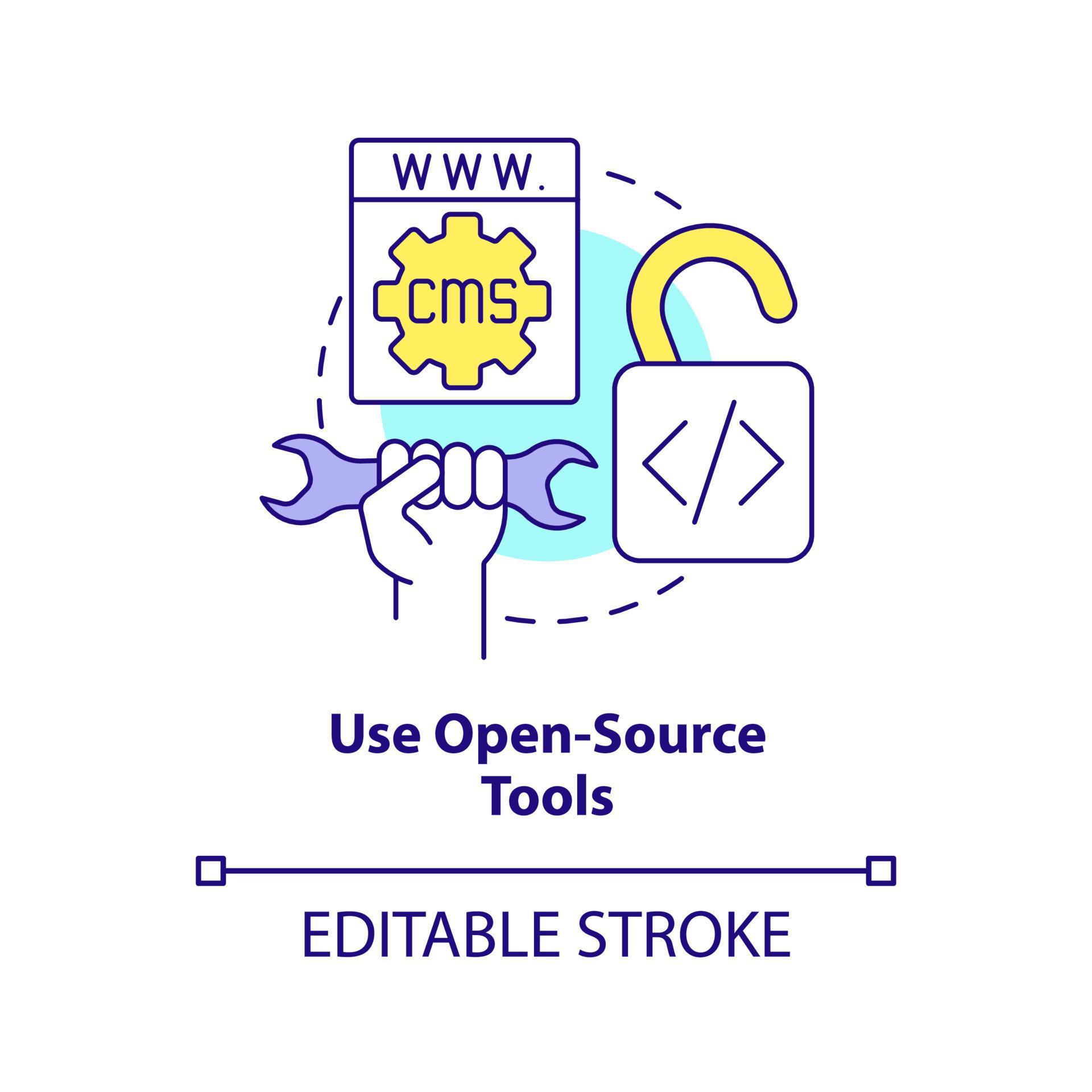 Use Open Source Tools Concept Icon Professional Looking Website Design Abstract Idea Thin Line