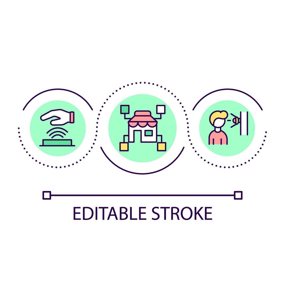 Biometric Technology In Retail Sector Loop Concept Icon Contactless Management Abstract Idea