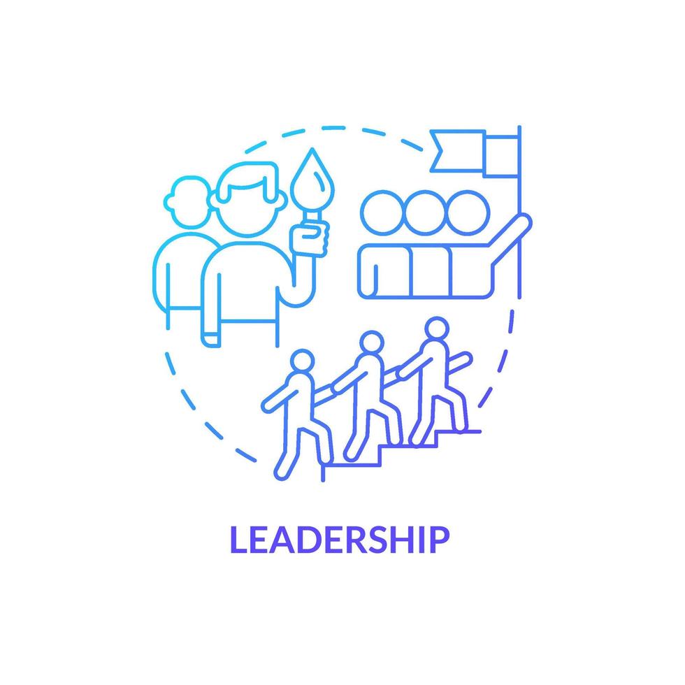 Leadership blue gradient concept icon. Factor influencing ... Leadership blue gradient concept icon. Factor influencing ...