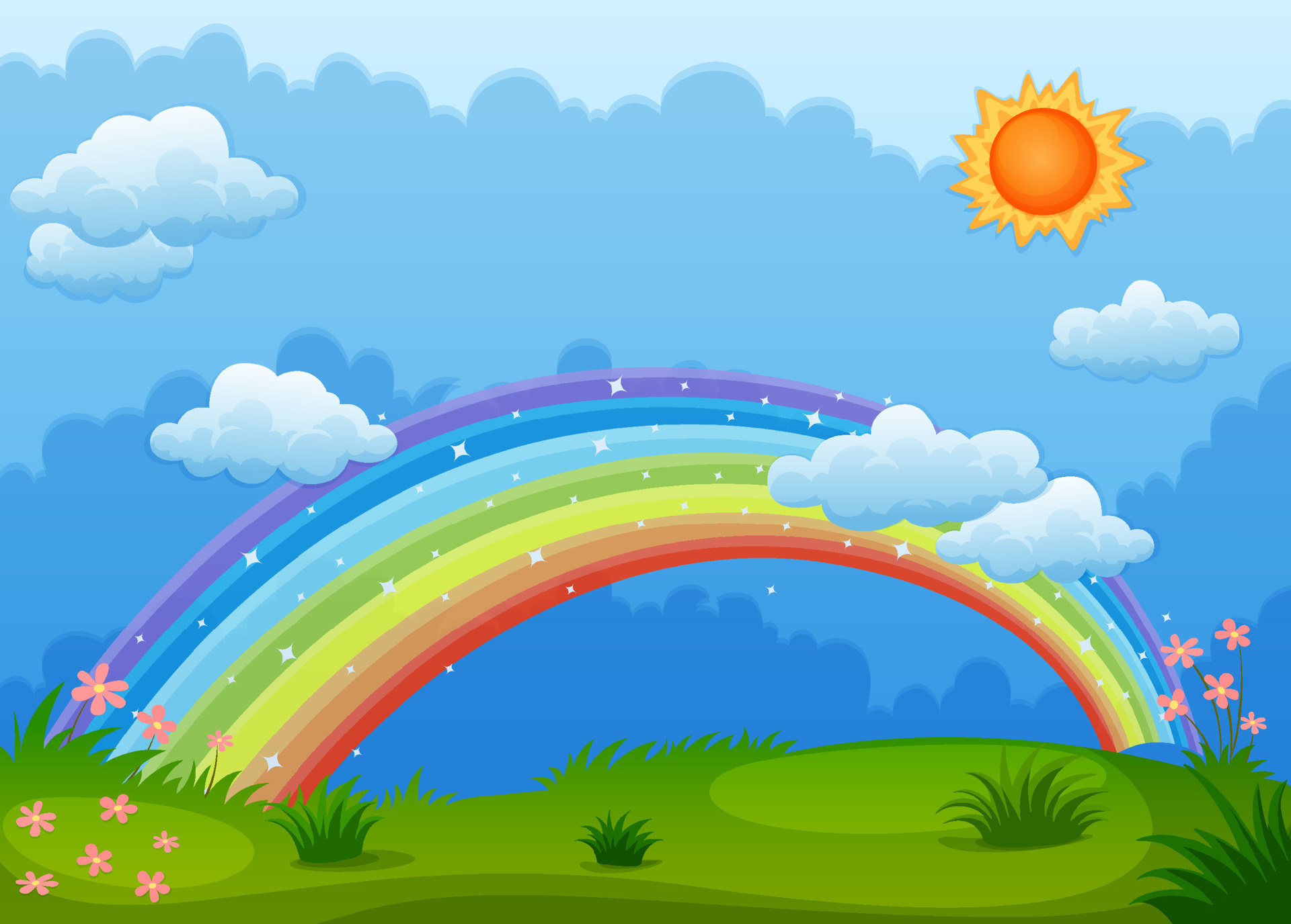 Rainbow in the sky background 11417330 Vector Art at Vecteezy