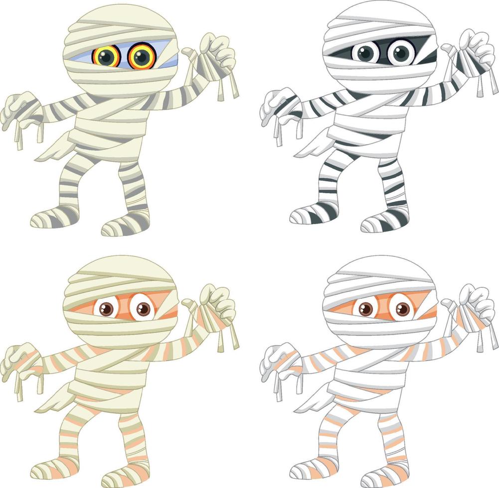 Set Of Different Mummy Cartoon Characters 11417451 Vector Art At Vecteezy