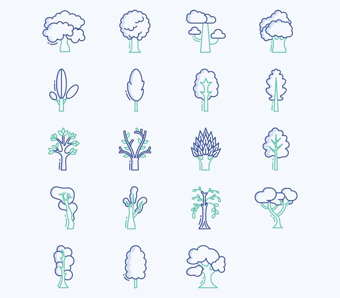 Tree icon set, Plant and nature vector 11418520 Vector Art at Vecteezy