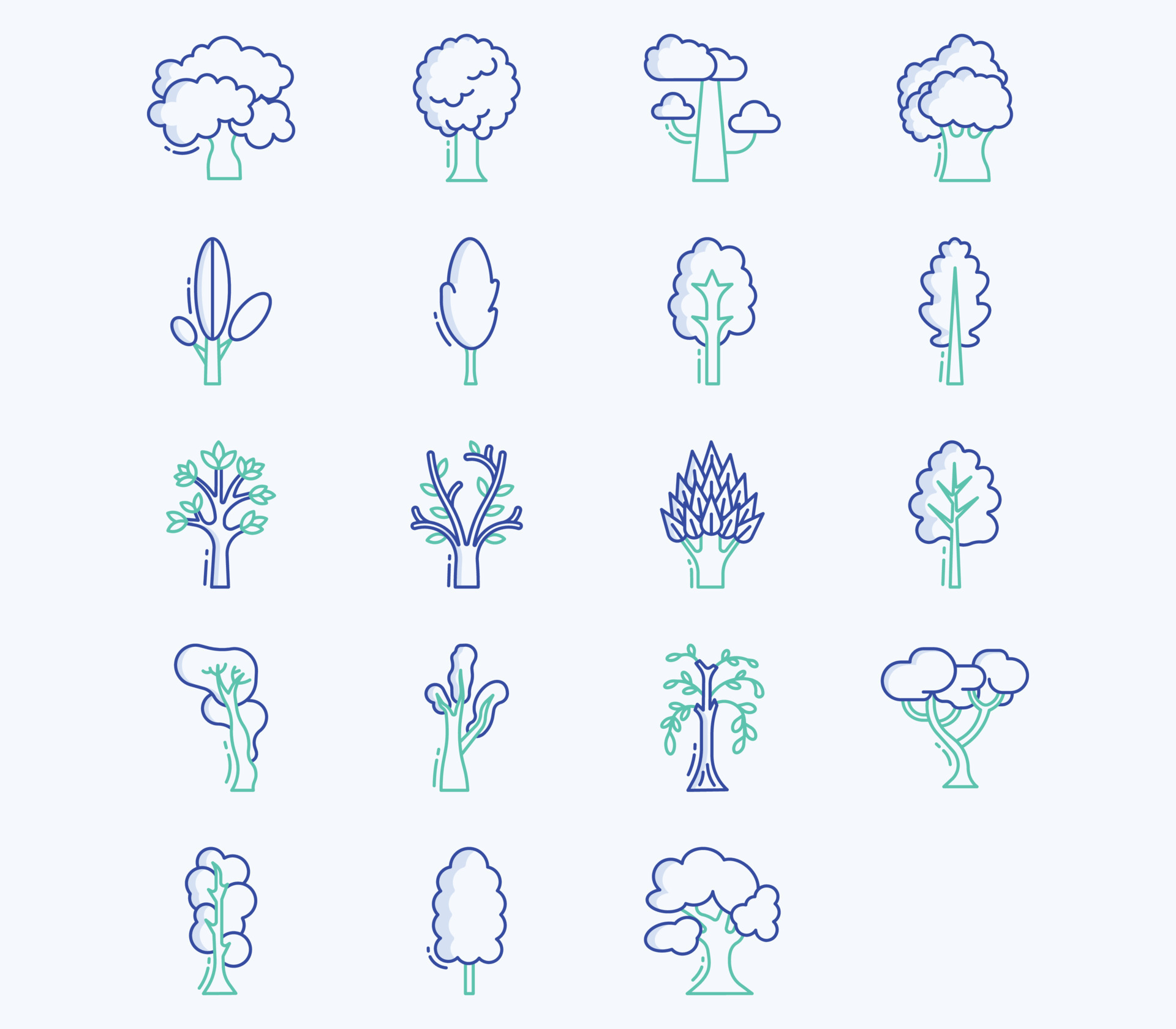 Tree icon set, Plant and nature vector 11418520 Vector Art at Vecteezy