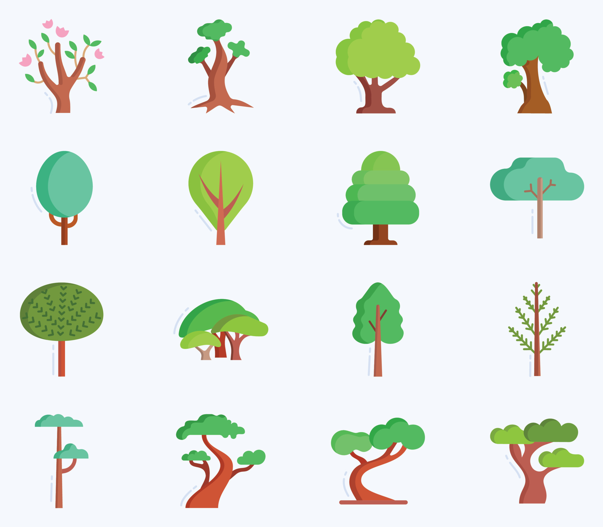 Tree icon set, Plant and nature vector 11418525 Vector Art at Vecteezy