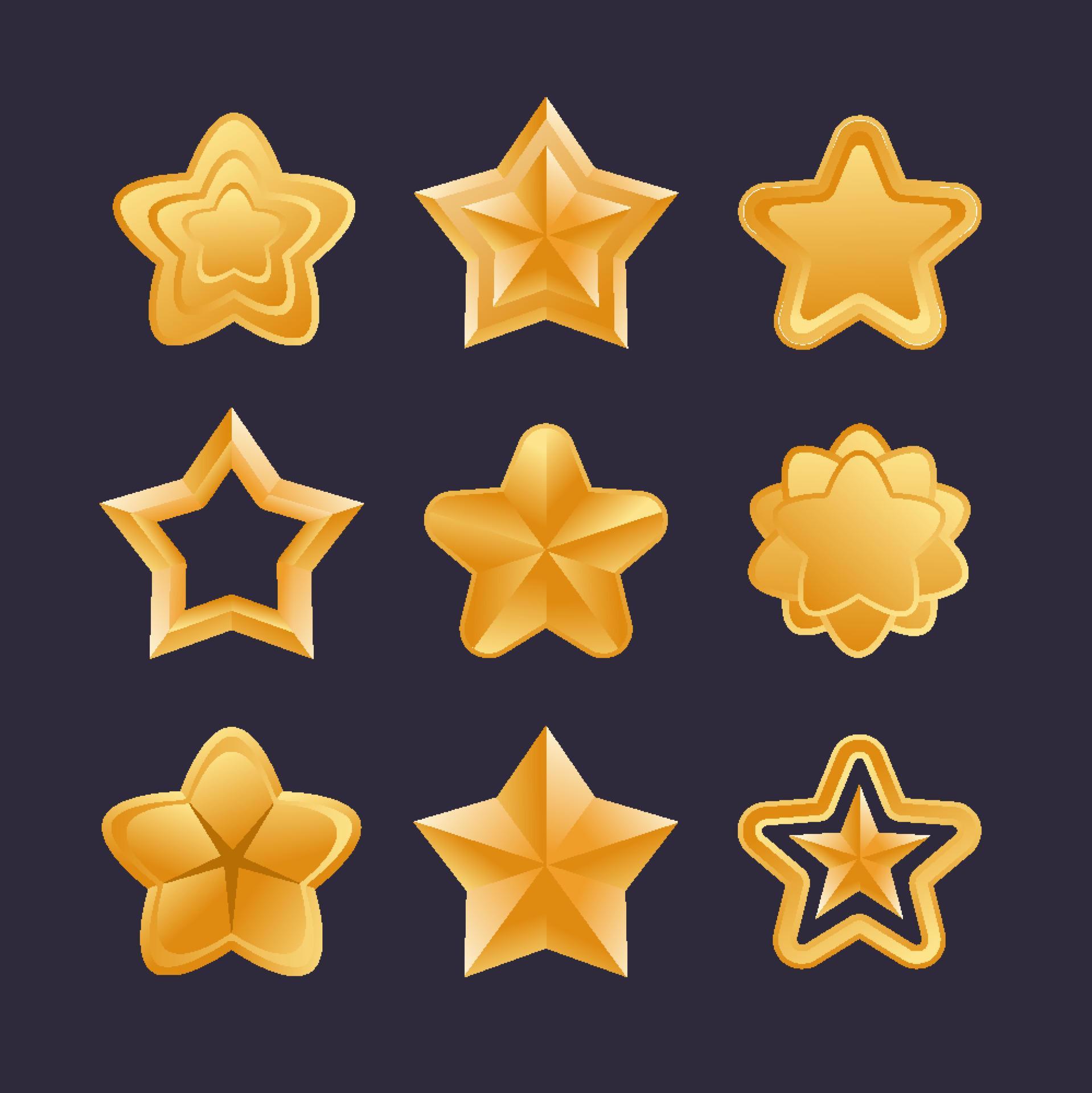 Gradient Luxury Gold Star Icons 11419829 Vector Art at Vecteezy
