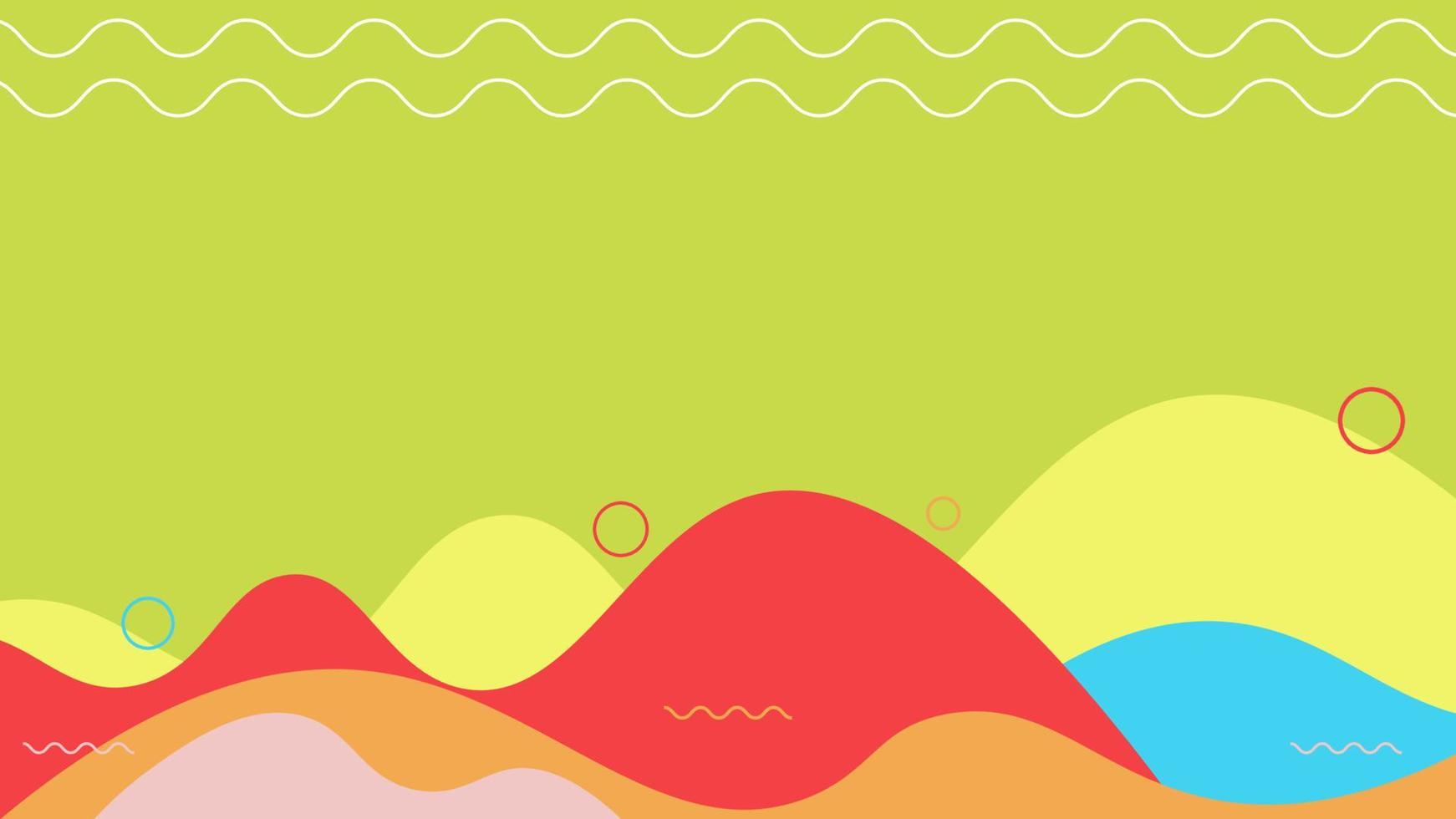 Green Pastel Abstract Background With Wave Dynamic Style Smooth Zig Zag Line And Bubble