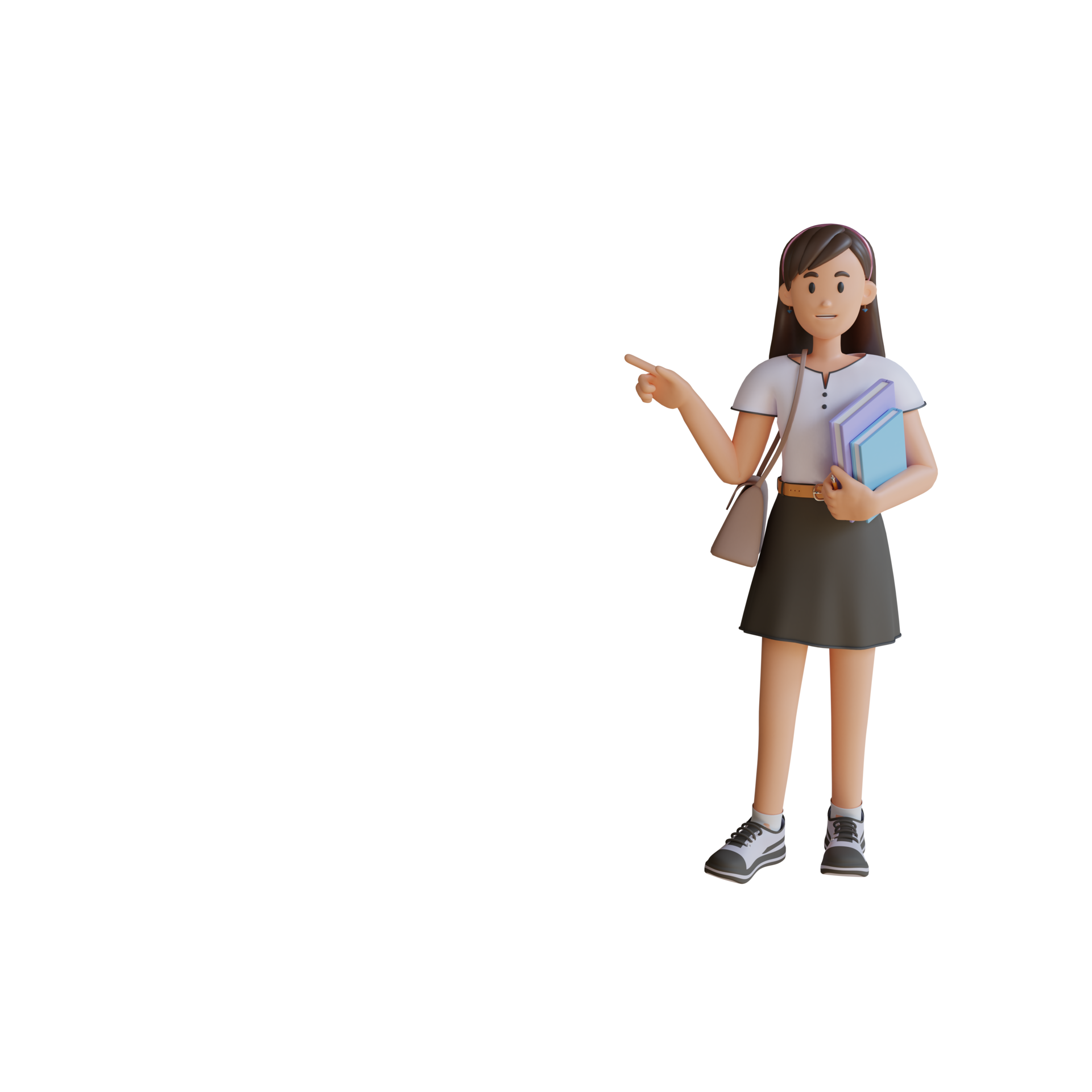 Girl Holding A Book 3d Character Illustration 11420513 Png