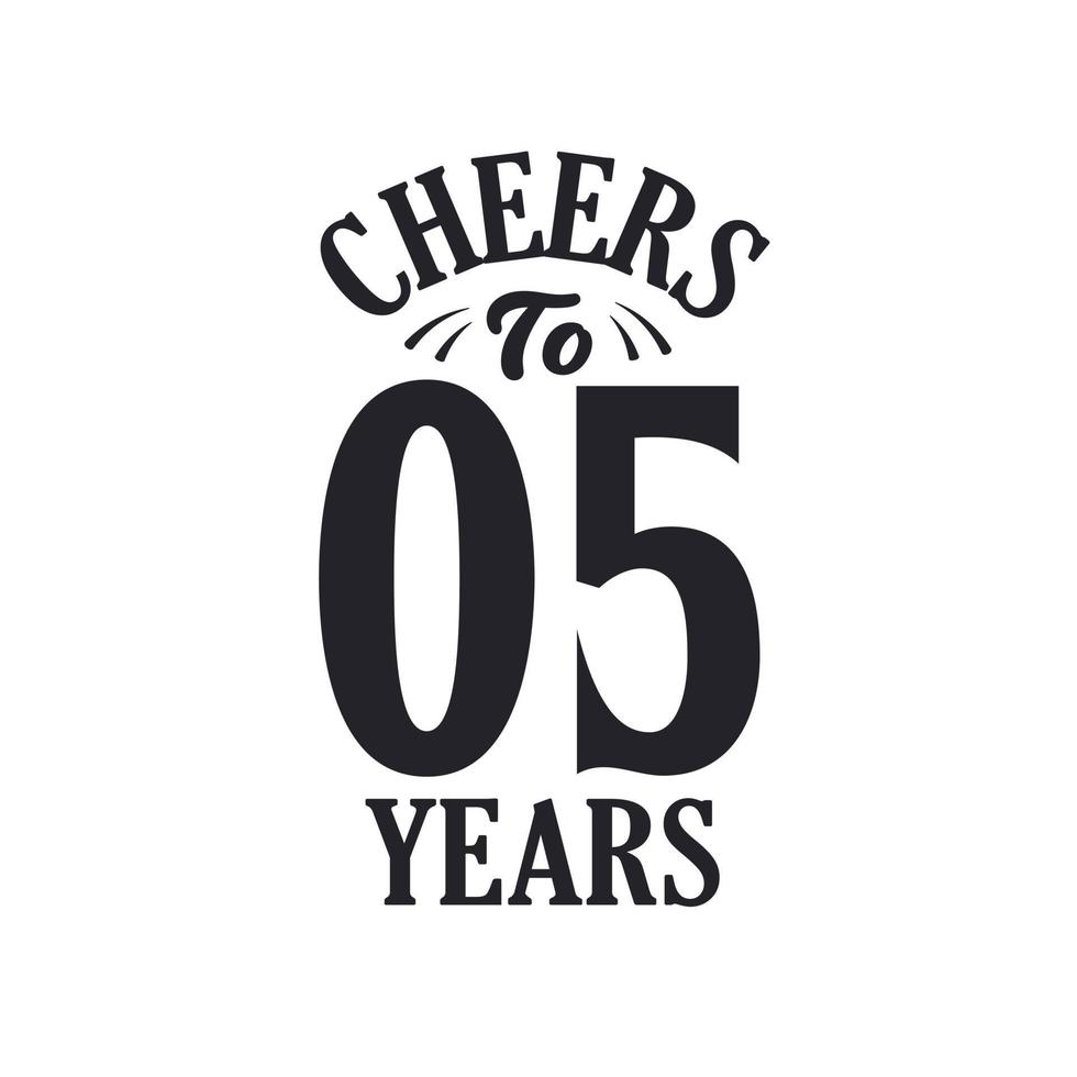 5 years vintage birthday celebration, Cheers to 5 years 11421694 Vector Art at Vecteezy